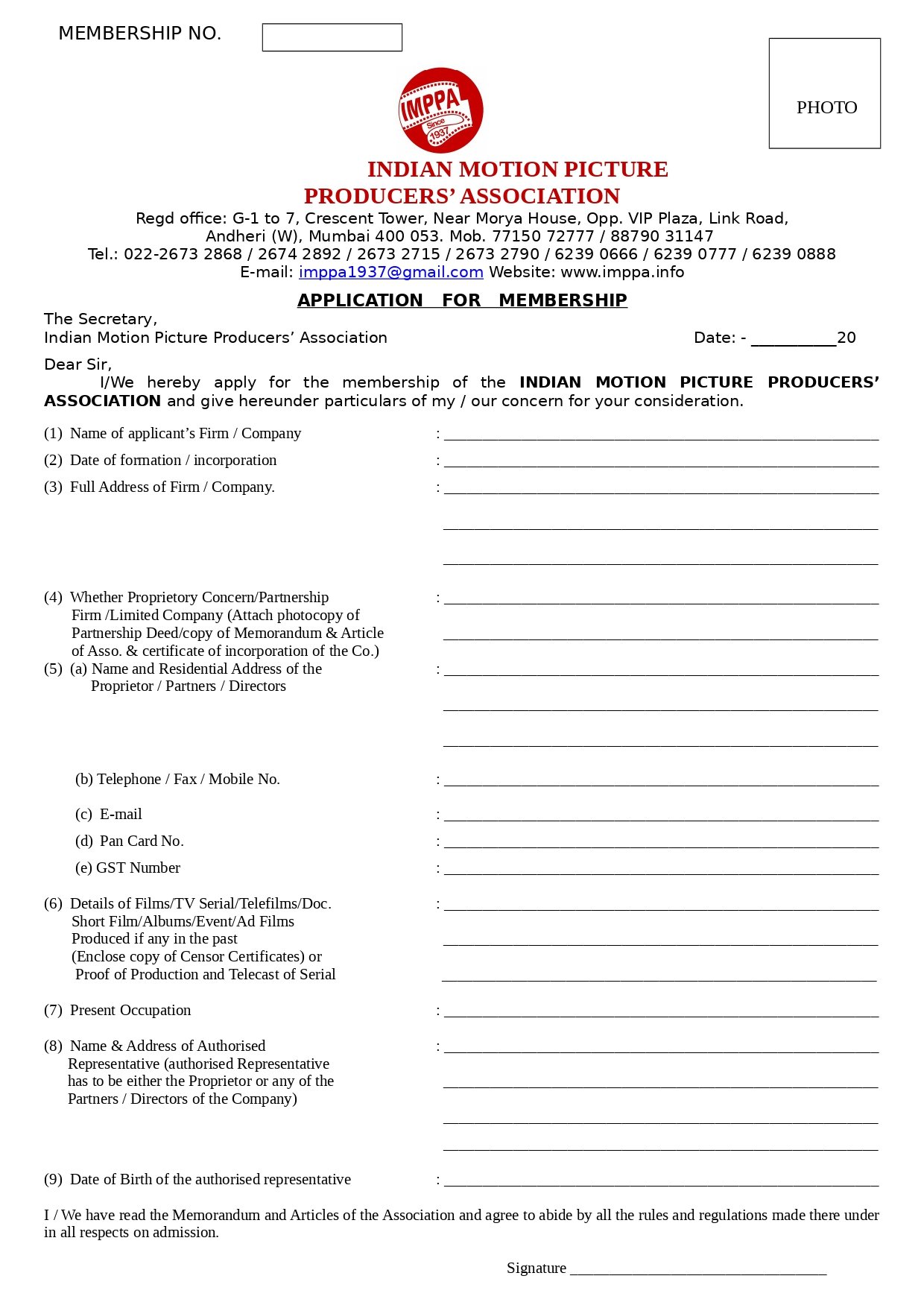 How to become a member of Film Producer Association in India